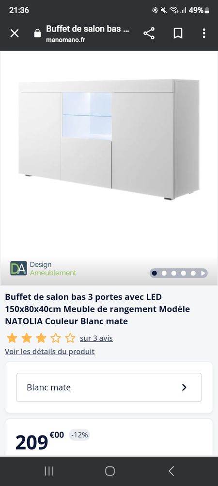 Achetez buffet blanc quasi neuf, annonce vente à Tourcoing (59) WB172377712