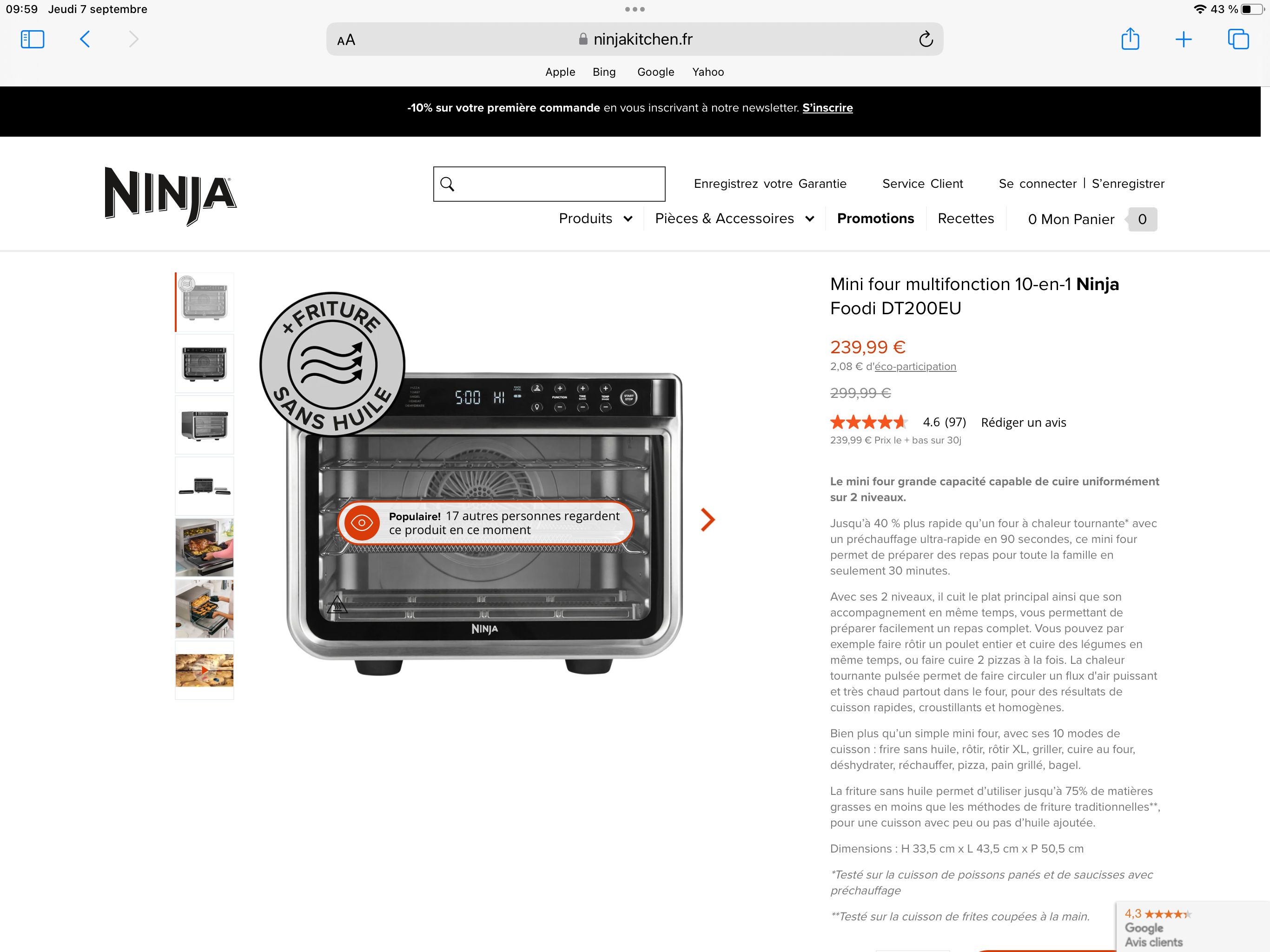 Achetez four ninja foodi neuf - revente cadeau, annonce vente à ...